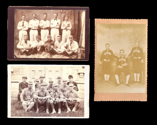 Nineteenth-Century Baseball Cabinet-Card Collection (3) with Bowdoin ...