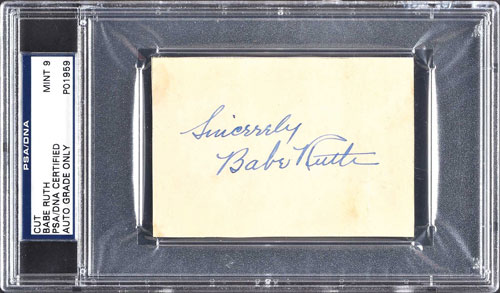 Outstanding Babe Ruth Cut Signature - PSA/DNA MINT 9 | REA Archive