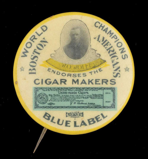 1904 PT-1 Blue Label Cigar Makers Pin - Barney Wolfe | REA Archive