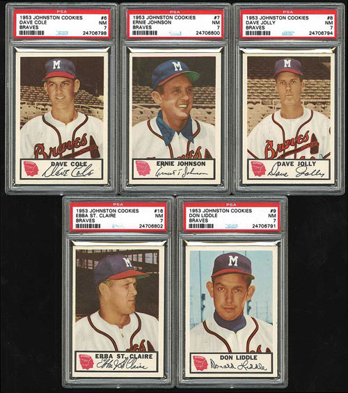 1953 Johnston Cookies Braves Complete Set (25) | REA Archive