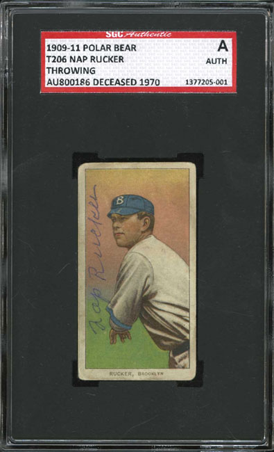 Autographed 1909-1911 T206 White Border Nap Rucker | REA Archive