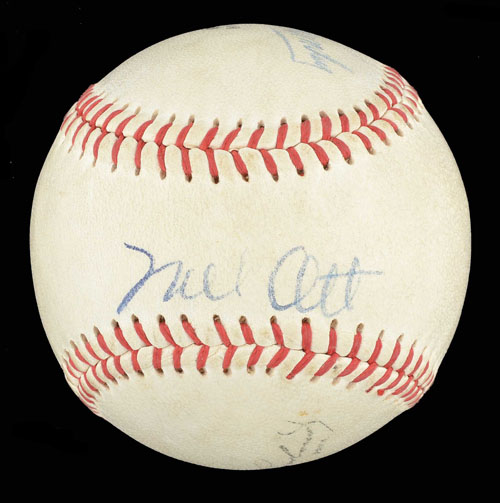 Circa 1951 Mel Ott and Rogers Hornsby Signed PCL Ball - Displays as an ...