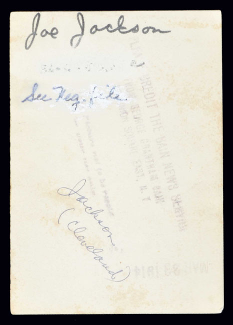 Circa 1914 Joe Jackson Original George Grantham Bain Photo - PSA/DNA ...