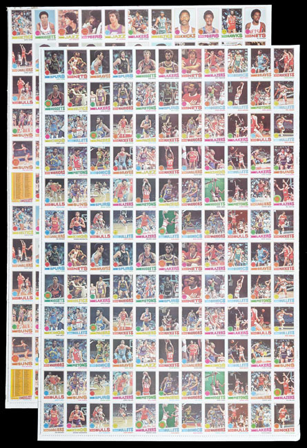 1977-1978 Topps Basketball Two Complete Sets on Two Uncut Sheets | REA ...