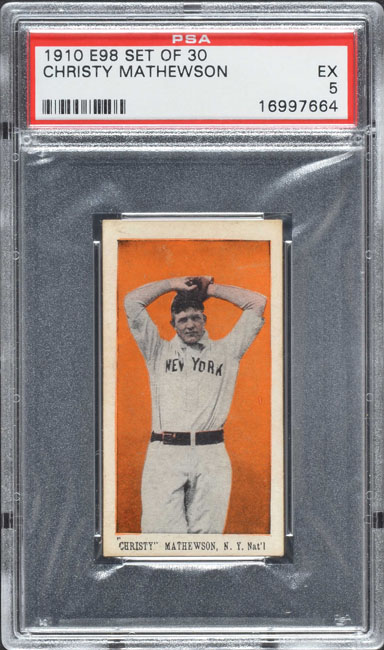 1910 E98 Anonymous "Set of 30" Christy Mathewson PSA EX 5 - Orange ...