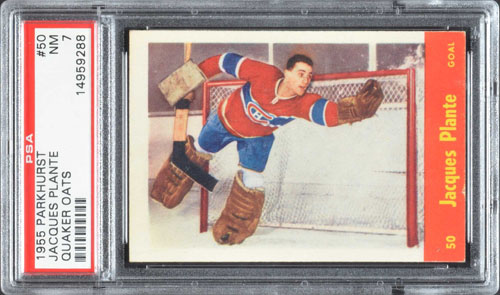 1955-1956 Parkhurst Hockey #50 Jacques Plante Rookie PSA NM 7 - Rare ...