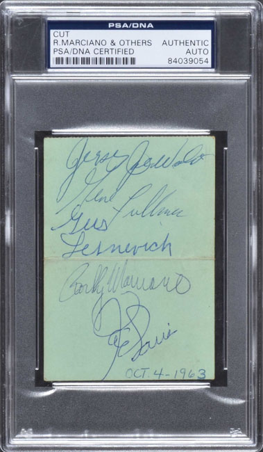 1963 Raffle Ticket Signed by Rocky Marciano, Joe Louis, Walcott ...