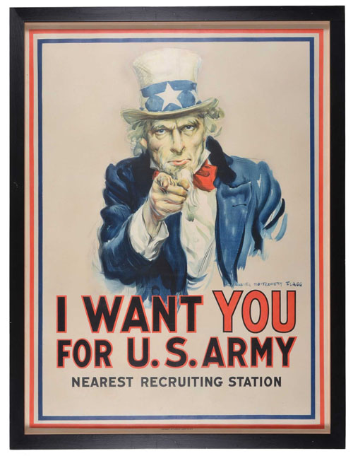 Iconic 1917 James Montgomery Flagg "Uncle Sam" U. S. Army Propaganda ...