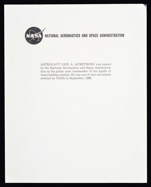Neil Armstrong Signed Photo | REA Archive