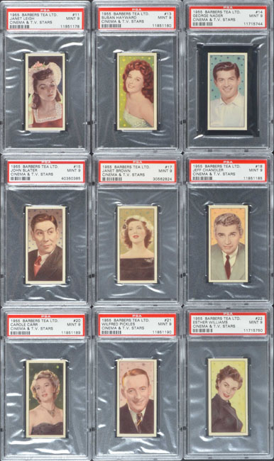 1955 Barbers Tea Ltd. "Cinema & TV Stars" Complete PSA-Graded Set Minus ...