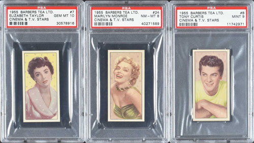 1955 Barbers Tea Ltd. "Cinema & TV Stars" Complete PSA-Graded Set Minus ...