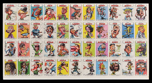 1966 Topps "Slob Stickers" Complete Set Uncut Sheet | REA Archive