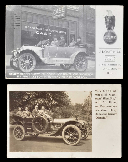 Circa 1912 Ty Cobb and Joe Tinker Automobile Advertising Postcards ...