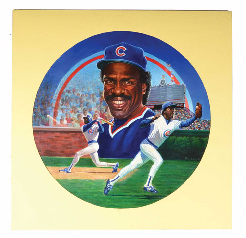1987 Sports Impressions Original Ron Lewis Painting - Andre Dawson ...