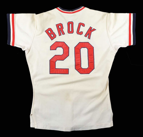 1972 Lou Brock St. Louis Cardinals Signed Game-Used Home Jersey - Also ...