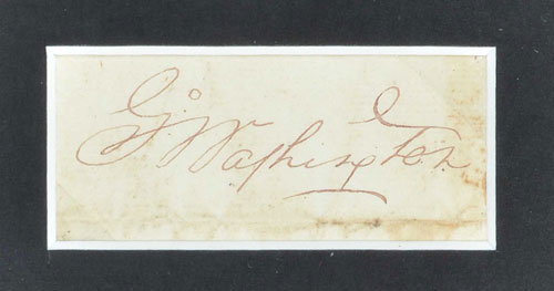George Washington Cut Signature in Framed Display | REA Archive