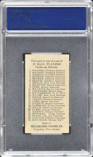 1909 E95 Philadelphia Caramel Ed Reulbach PSA EX-MT 6 - Highest Graded ...