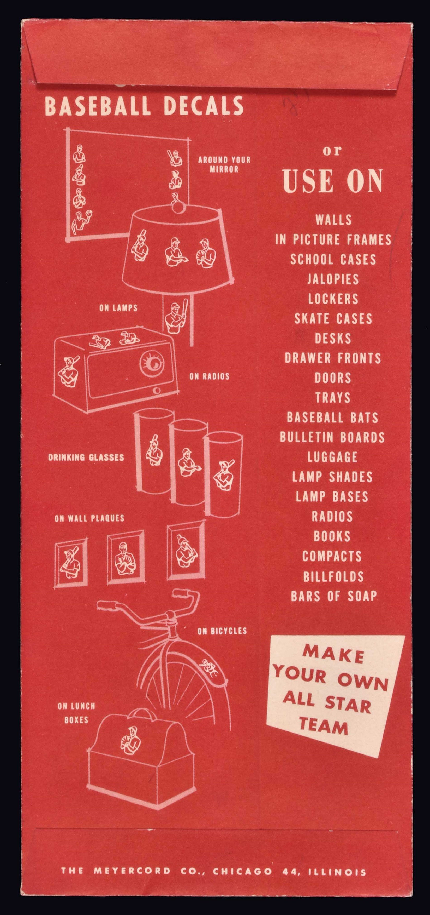 1952 Star-Cal Decals Type 2 Six-Picture Promotional Panel - All Chicago ...