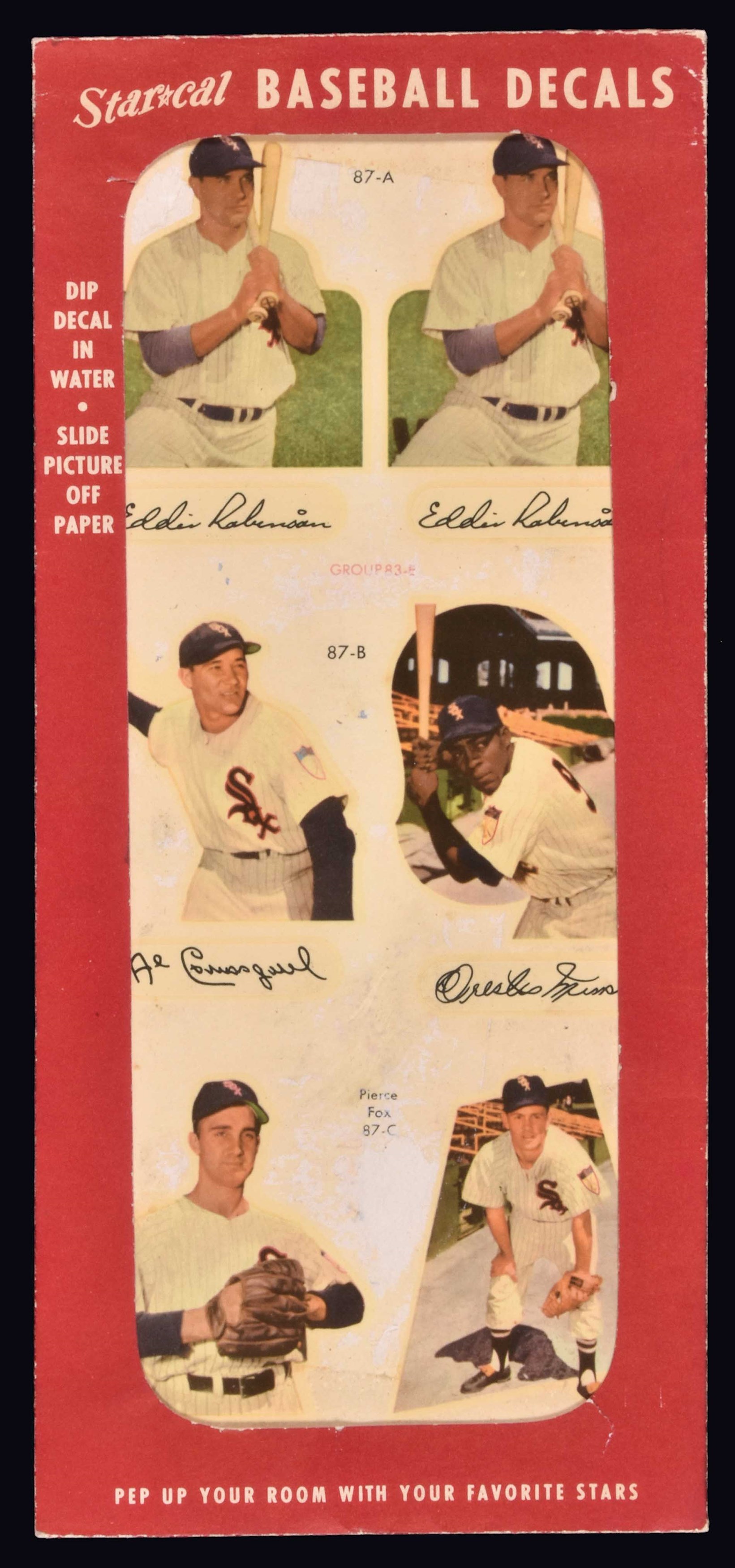 1952 Star-Cal Decals Type 2 Six-Picture Promotional Panel - All Chicago ...