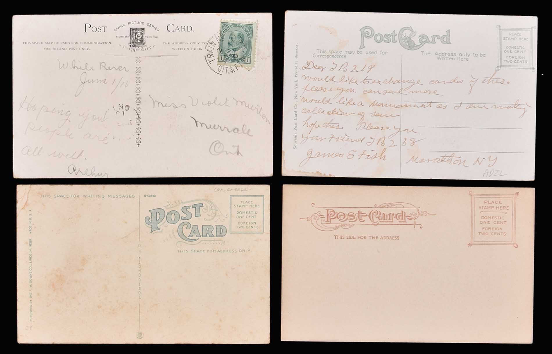 1905-1922 Baseball Postcard Collection (21) Including Many Rarities ...