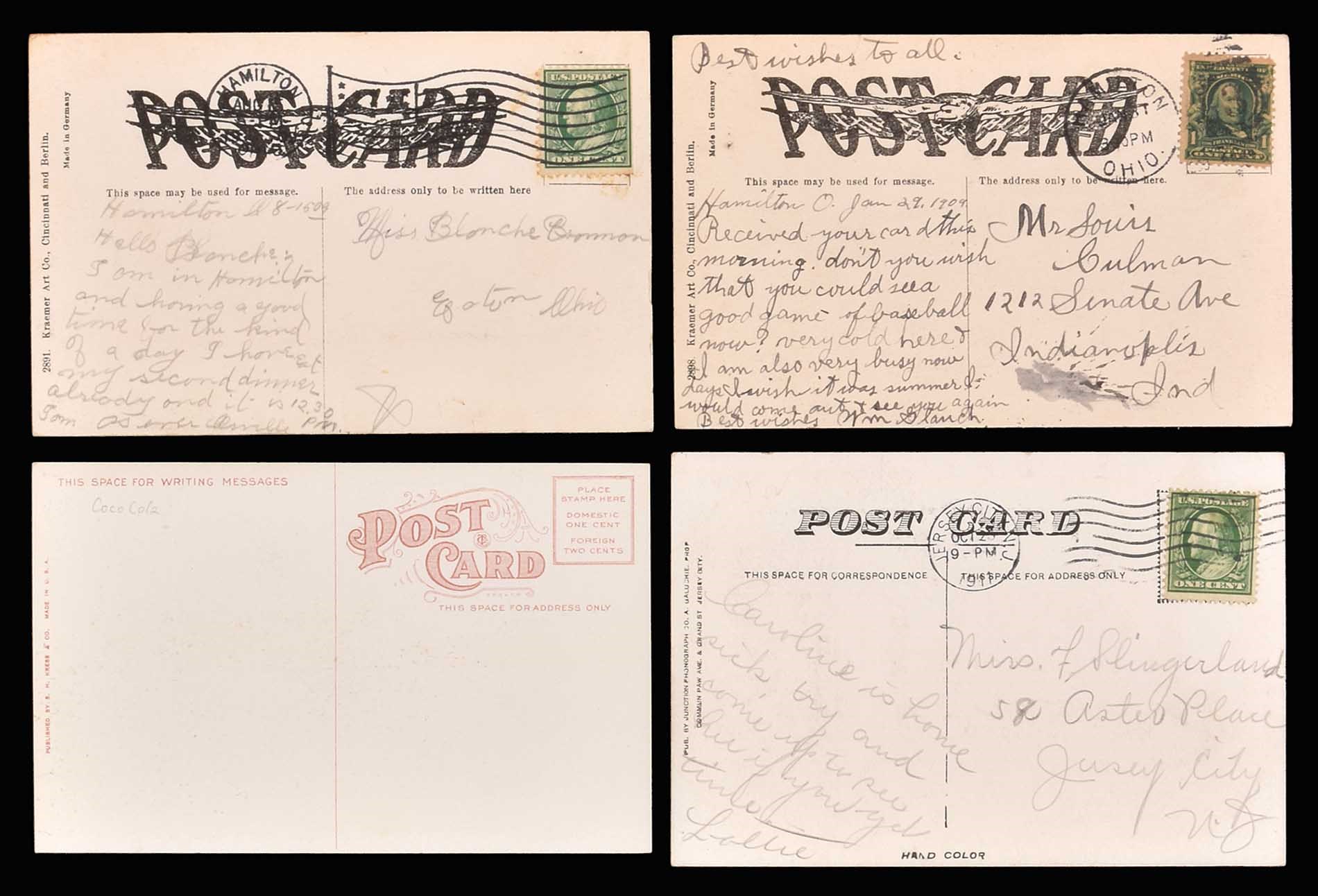1905-1922 Baseball Postcard Collection (21) Including Many Rarities ...