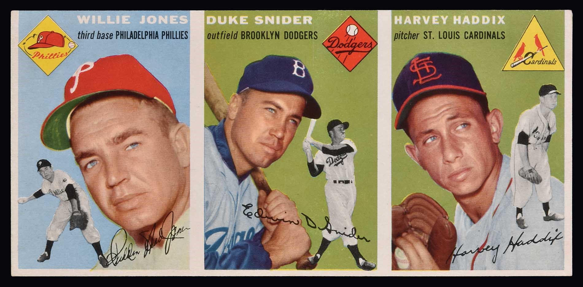 1954 Topps Salesman Sample Three-Card Advertising Panel Featuring Duke ...