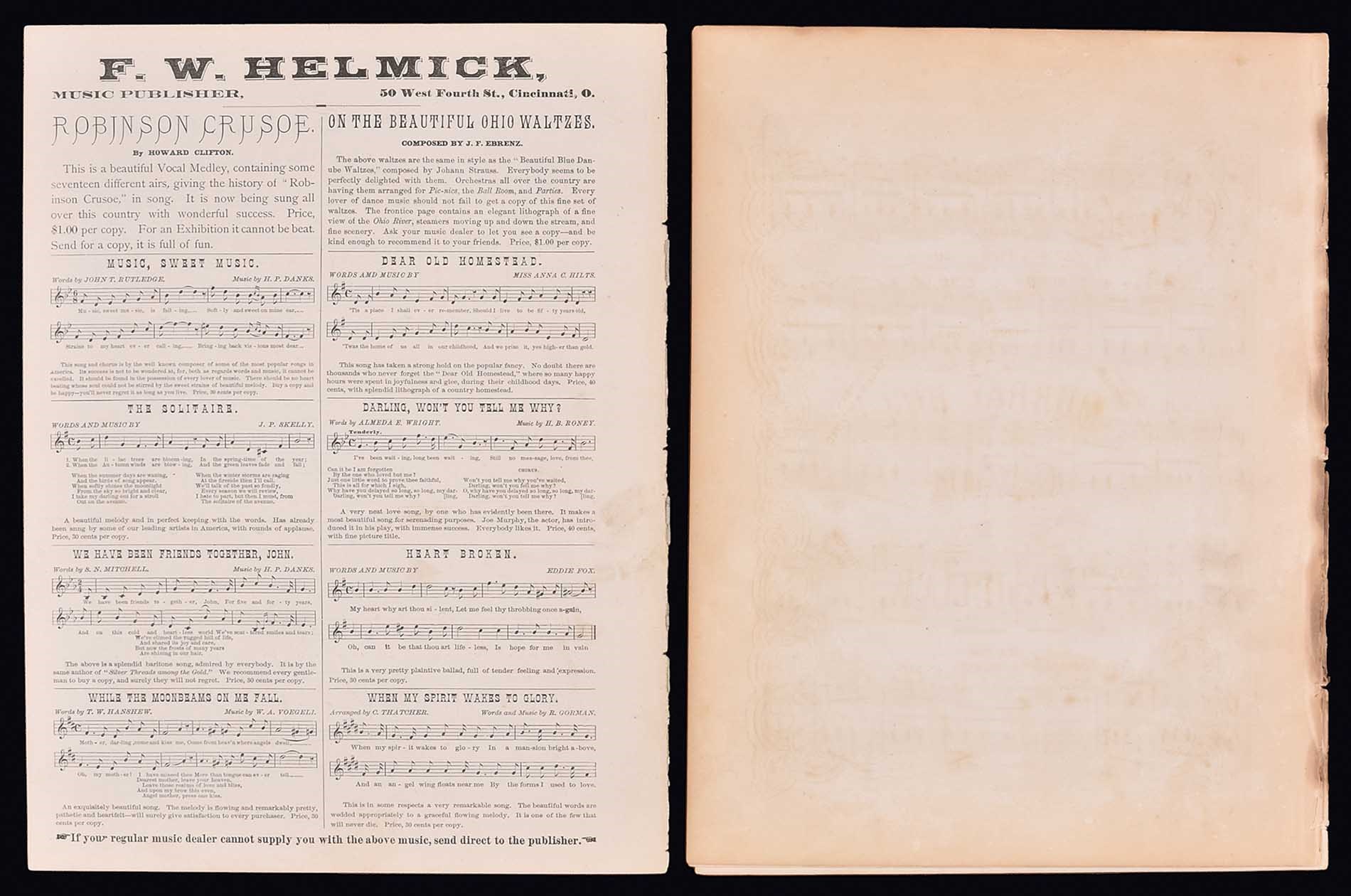 19th Century Baseball Sheet Music Collection (4) Including 1867 ...