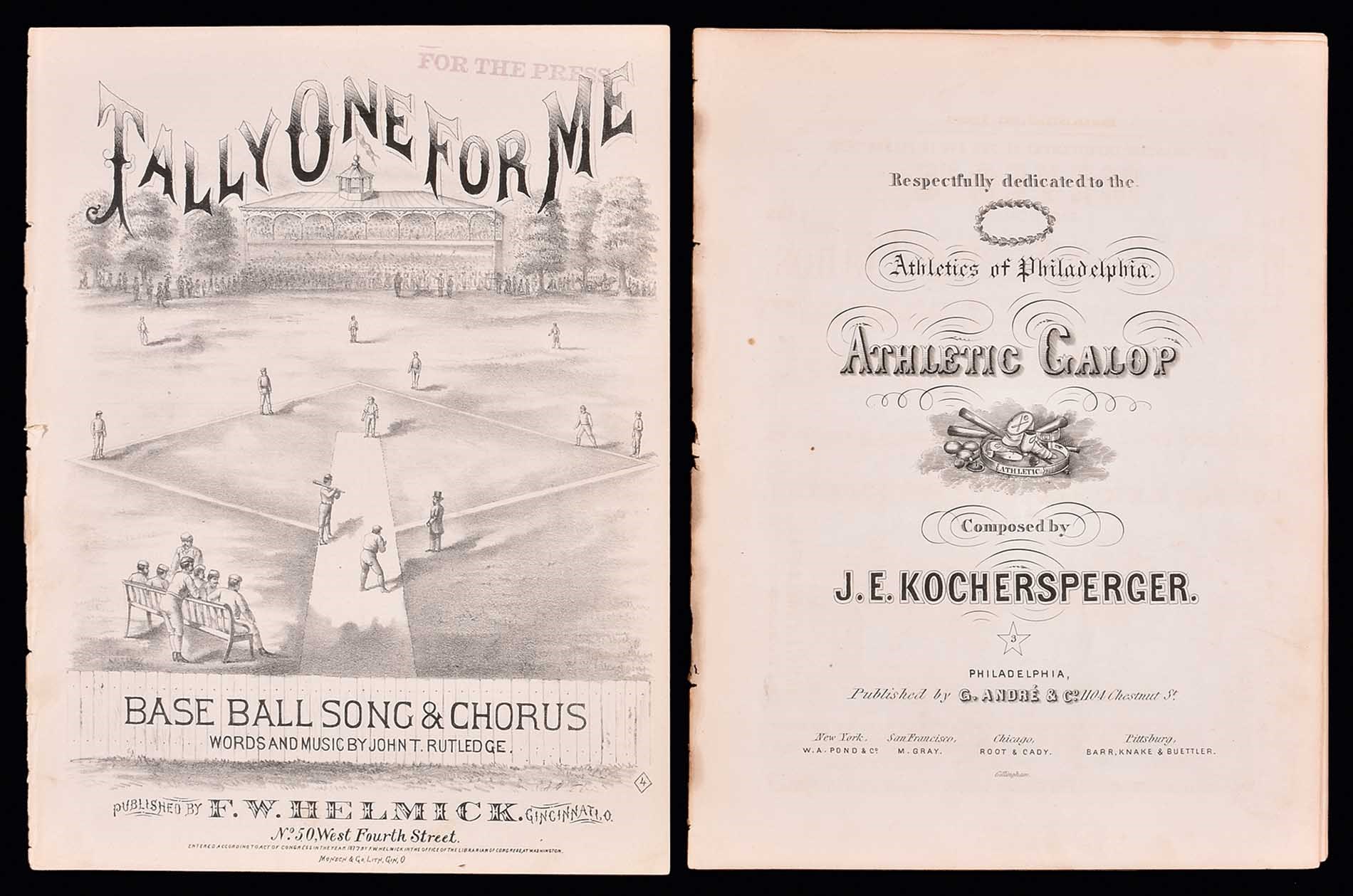19th Century Baseball Sheet Music Collection (4) Including 1867 ...