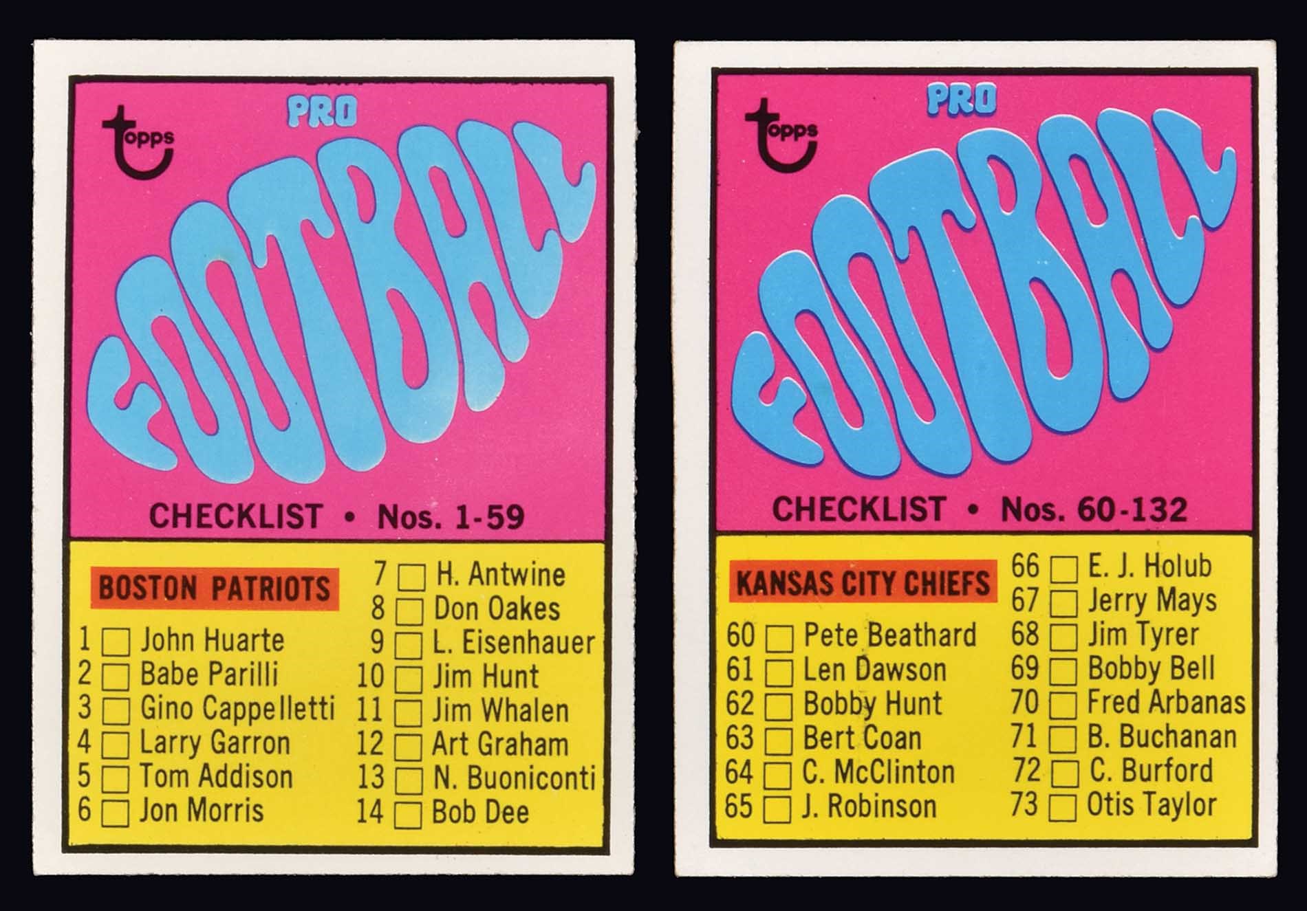 1967 Topps Football Complete Set (132) | REA Archive