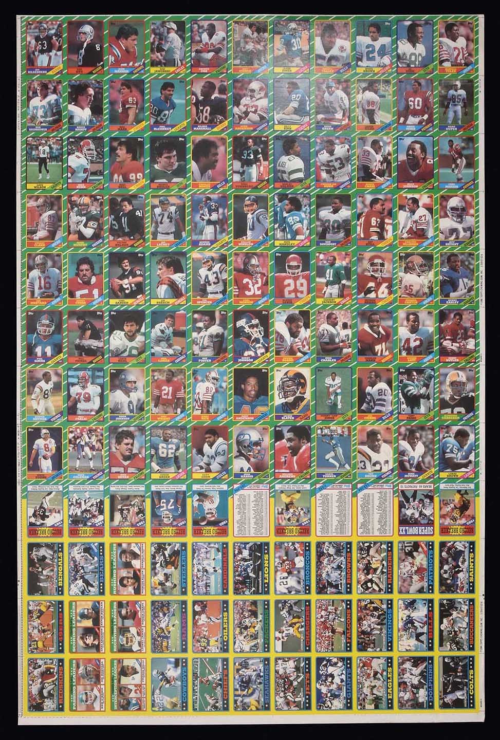 1986 Topps Football Complete Set on Three Uncut Sheets with Jerry Rice ...