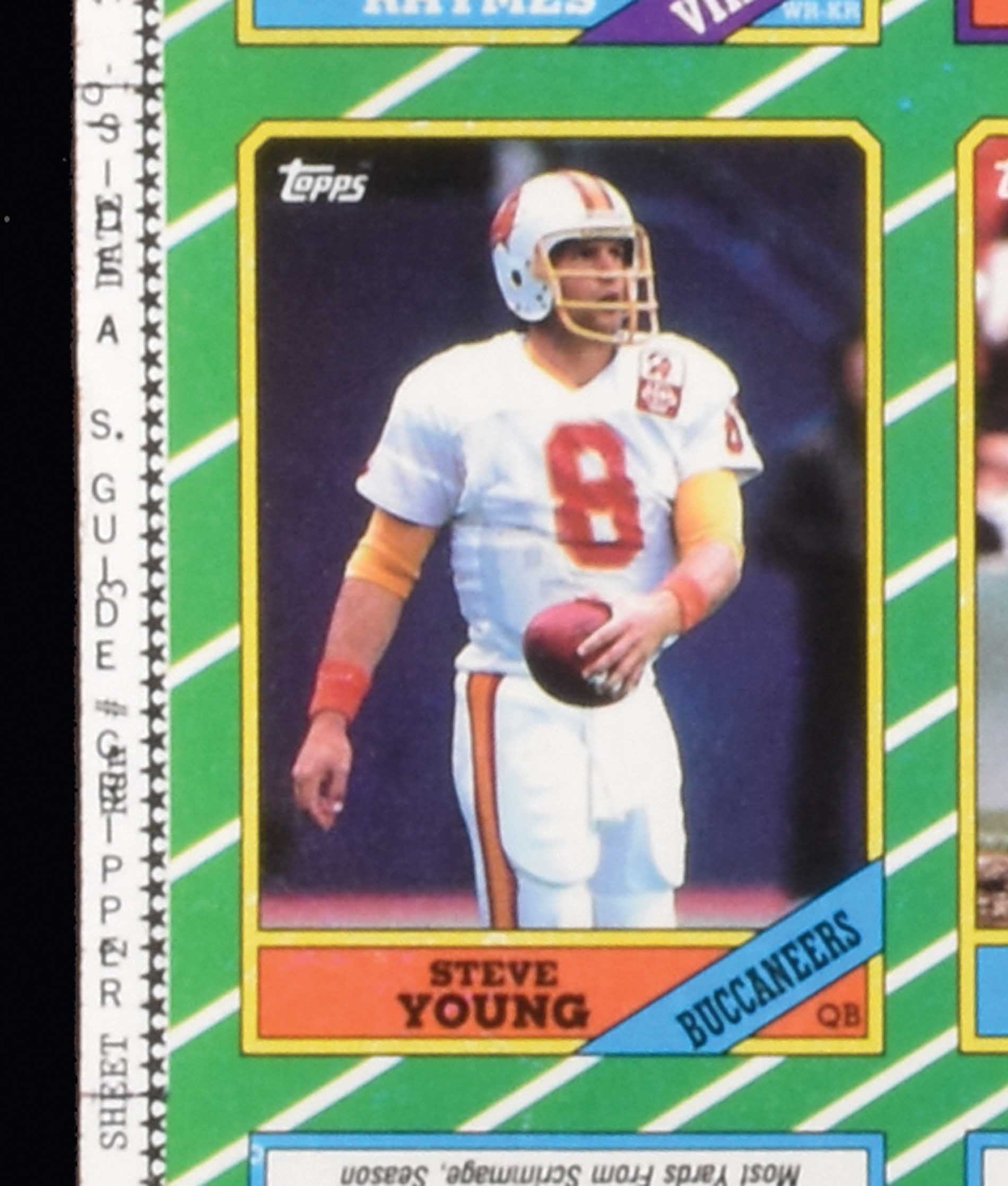 1986 Topps Football Complete Set on Three Uncut Sheets with Jerry Rice ...