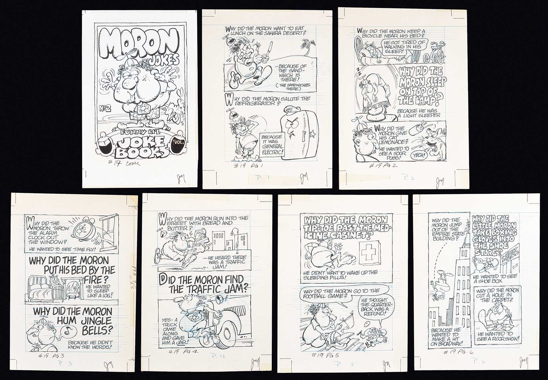1970 Topps "Funny Li'L Joke Books" Collection: Original Artworks, Uncut ...