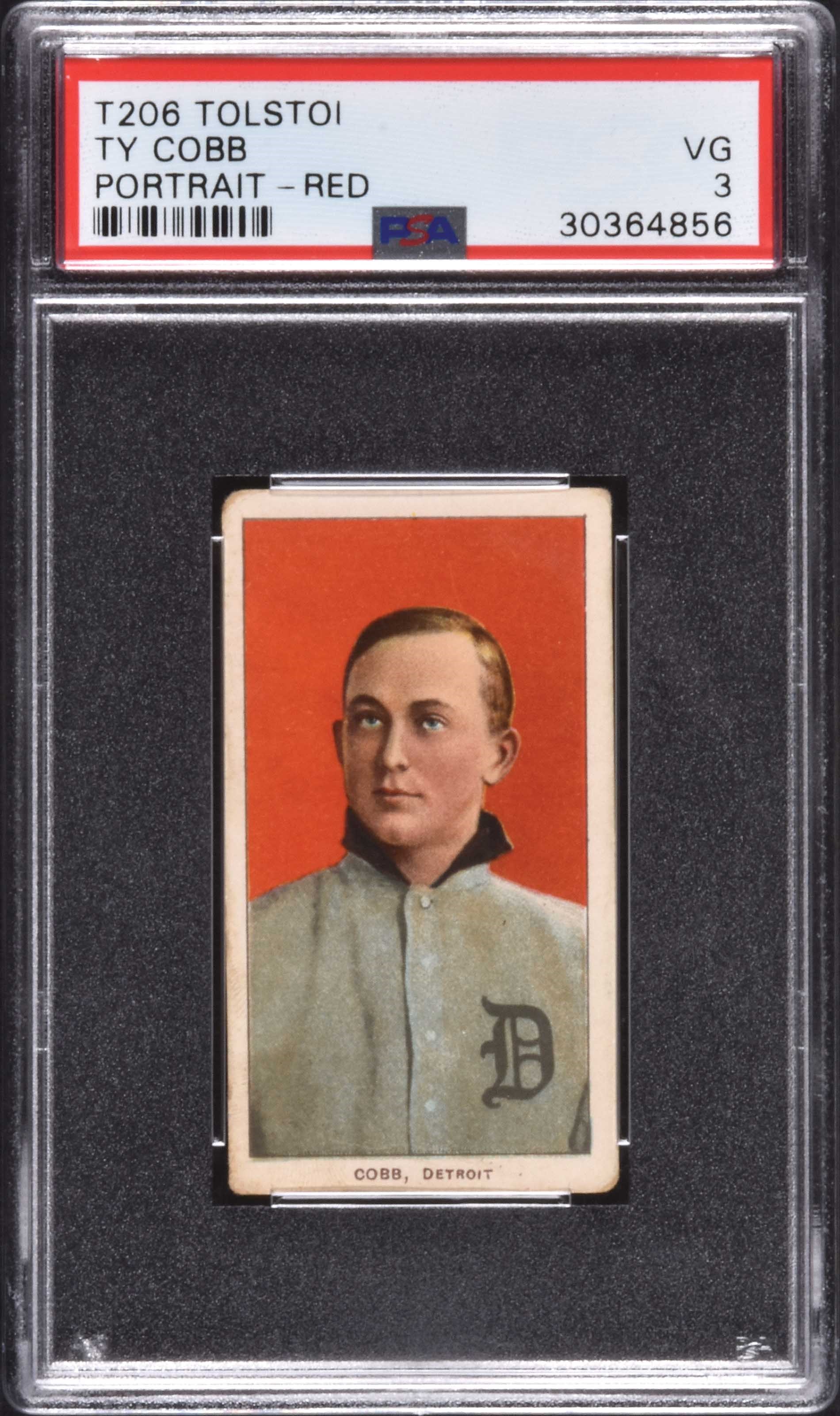 1909-1911 T206 White Border Ty Cobb Portrait Red Background - Tolstoi ...