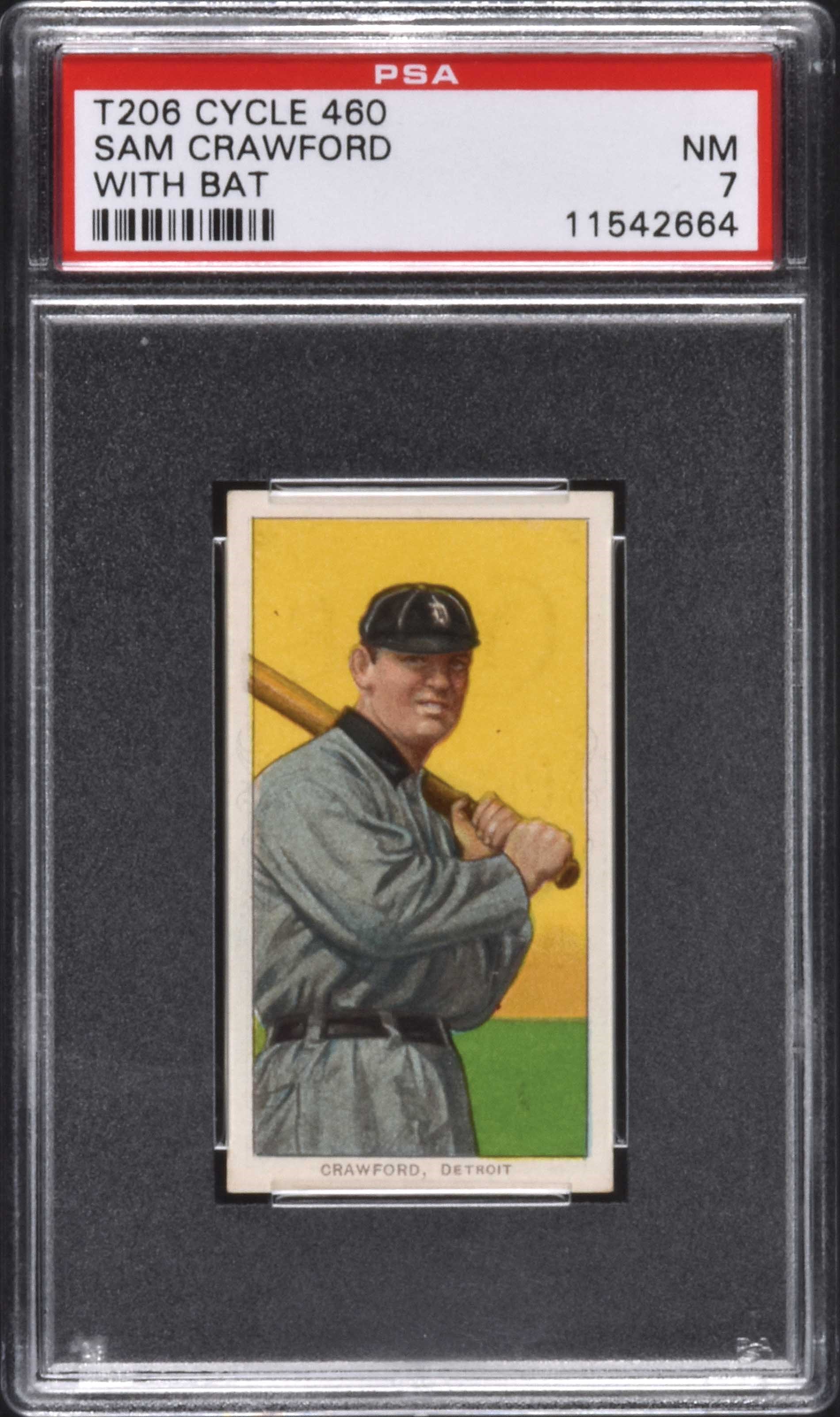 1909-1911 T206 White Border Sam Crawford With Bat PSA NM 7 - Cycle 460 ...