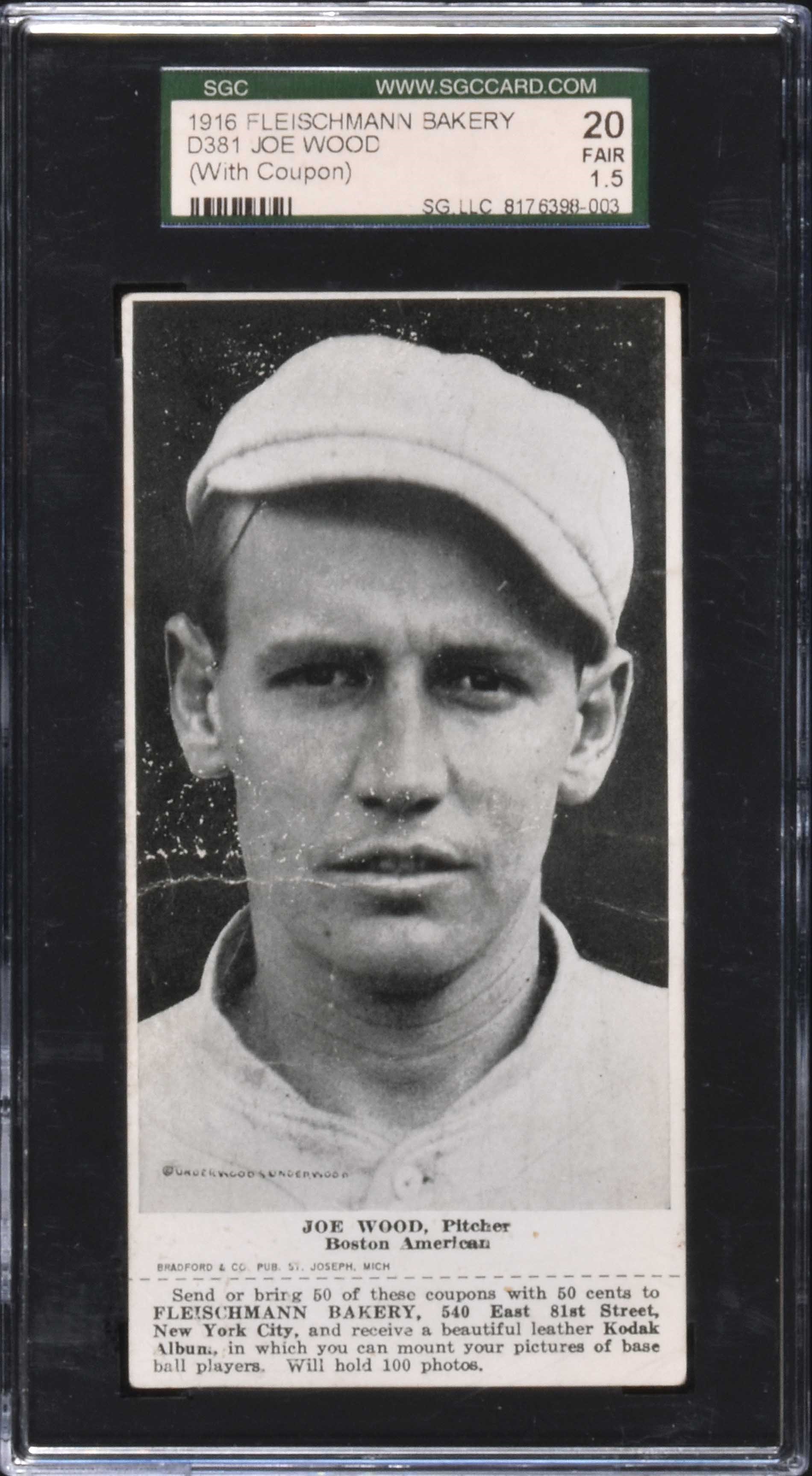 1916 D381 Fleischmann Bakery Joe Wood | REA Archive