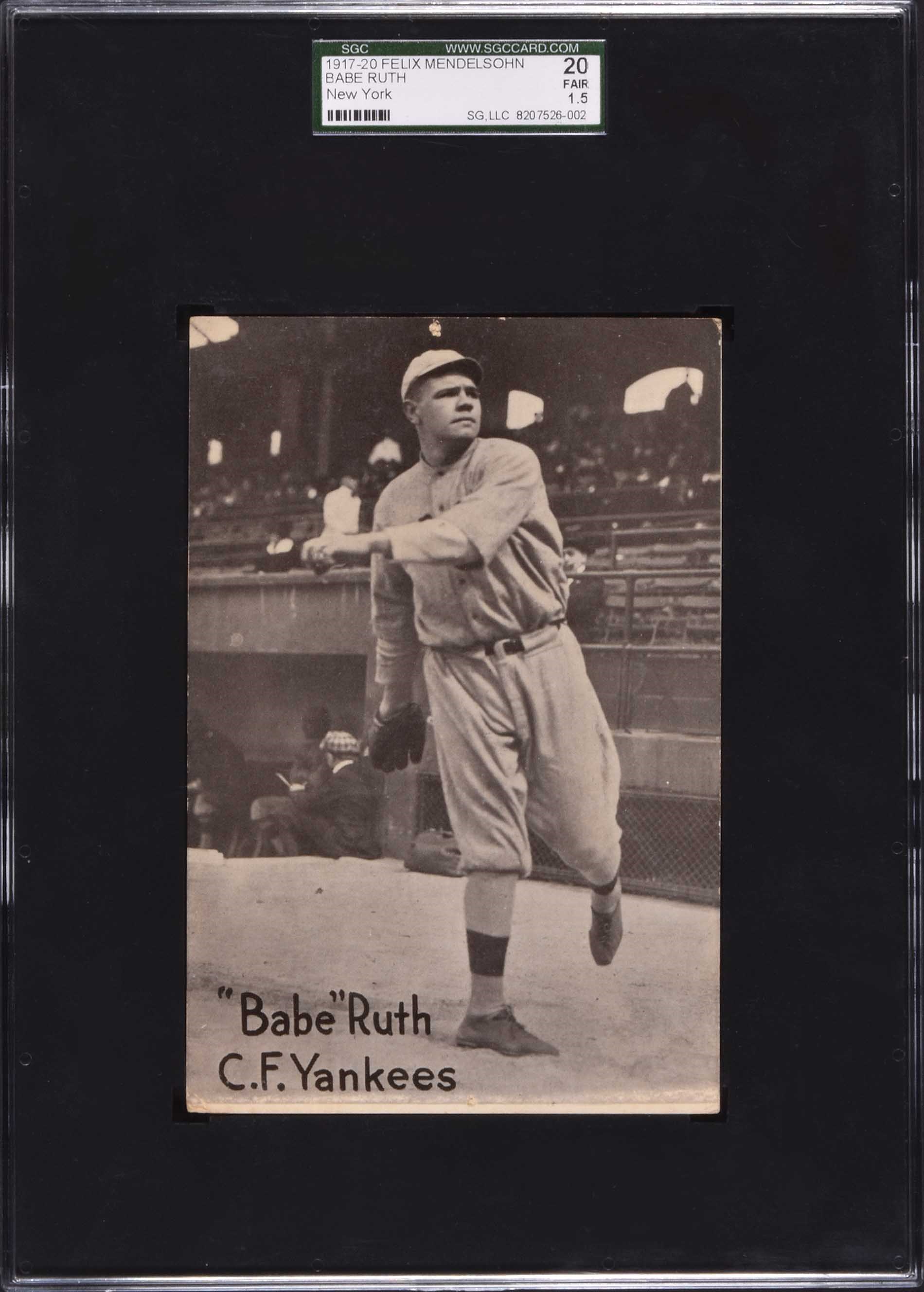 1917-1920 M101-6 Felix Mendelsohn (Sporting News) Babe Ruth - First ...