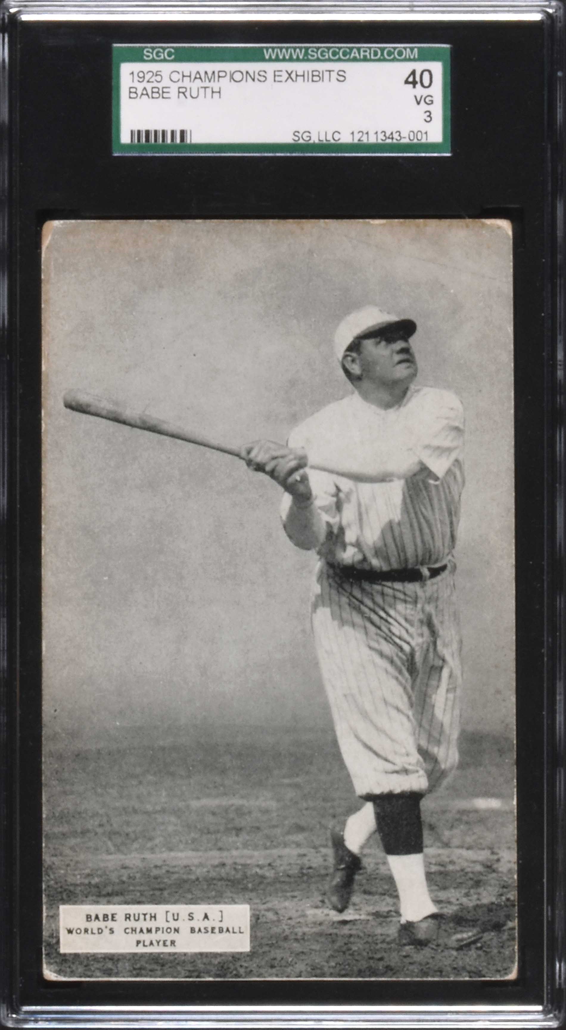1925 Champions Babe Ruth Exhibit-Style Card | REA Archive