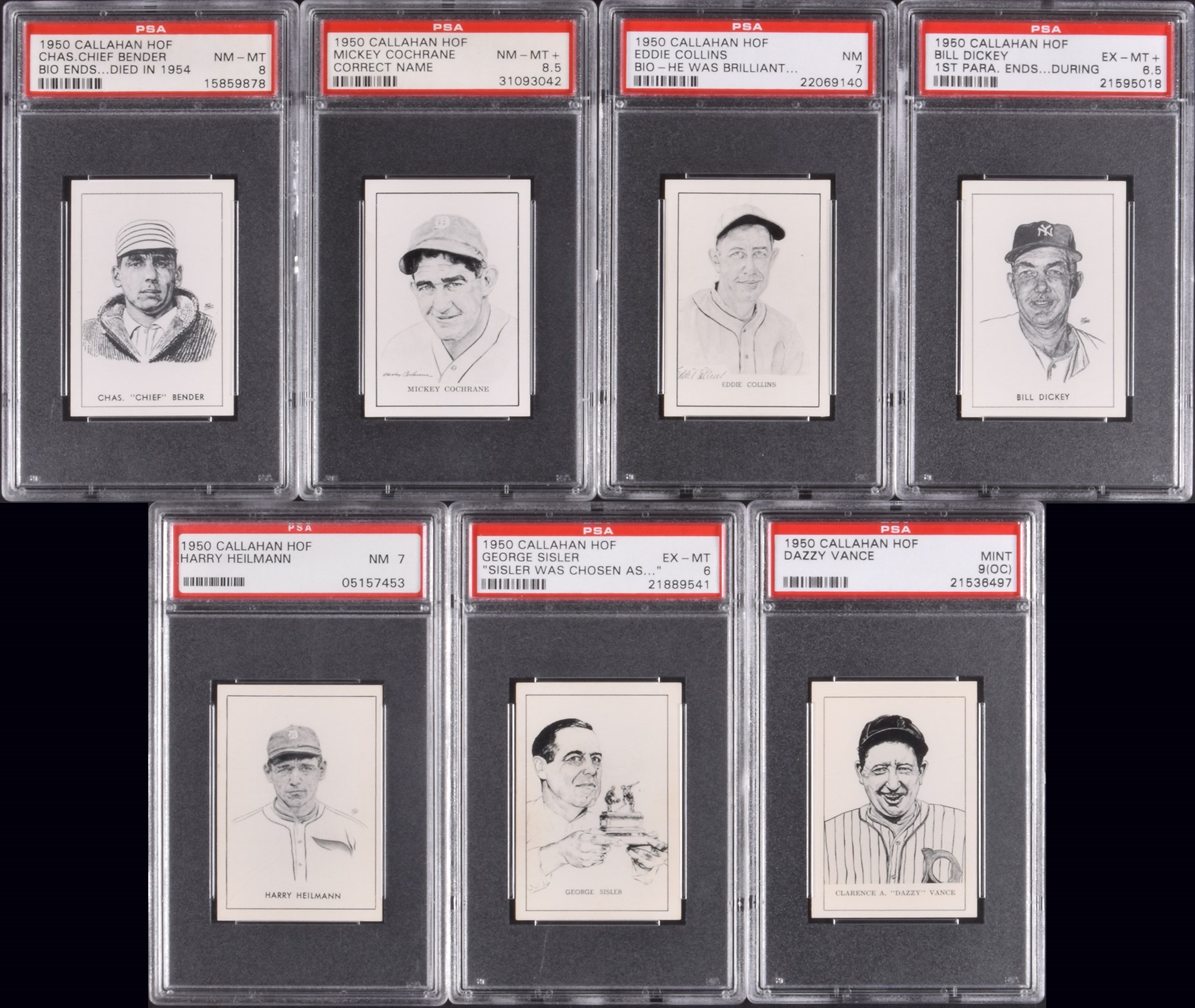 1950-1956 Callahan Hall of Fame Complete Master Set (91) | REA Archive