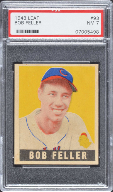 1948-1949 Leaf #93 Bob Feller Short Print PSA NM 7 | REA Archive