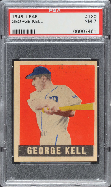 1948-1949 Leaf #120 George Kell Rookie Short Print PSA NM 7 | REA Archive