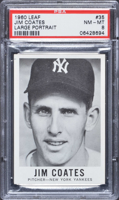 1960 Leaf Pre-Production "Large Portrait" #35 Jim Coates PSA NM-MT 8 ...