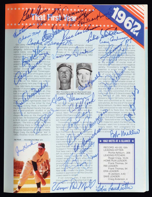 1969 New York Mets Team-Signed Collection (5) Including 1969 Yearbook ...