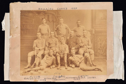 1884 Bellaire Globes Base Ball Club Imperial Display Photo - Integrated ...