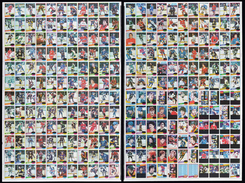 1980-1981 Topps Hockey Complete Set on Two Uncut Sheets with Wayne Gretzky and Ray Bourque ...