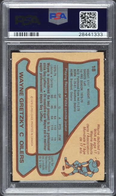 1979-1980 O-Pee-Chee Hockey #18 Wayne Gretzky Rookie PSA NM-MT 8 | REA Archive