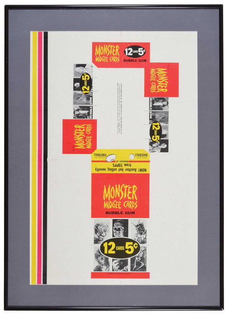 1963 Topps "Monster Laffs" Midgee Uncut Display Box Proof Sheet - Topps ...