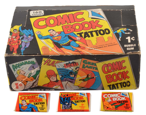 1967 Topps "Comic Book Tattoo" Display Box with 12 Unopened Packs | REA Archive