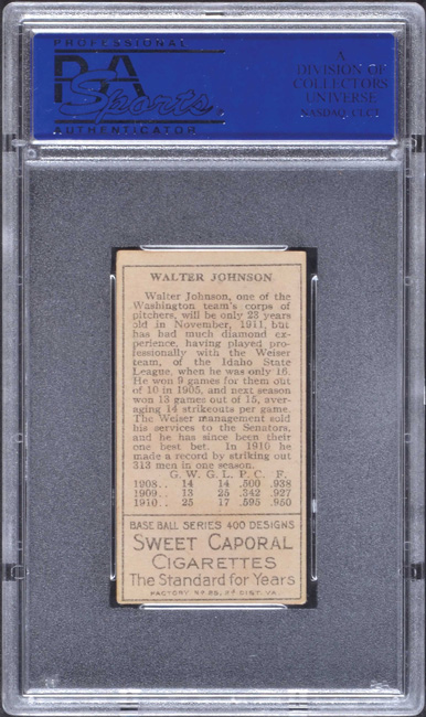 1911 T205 Gold Border Walter Johnson | REA Archive