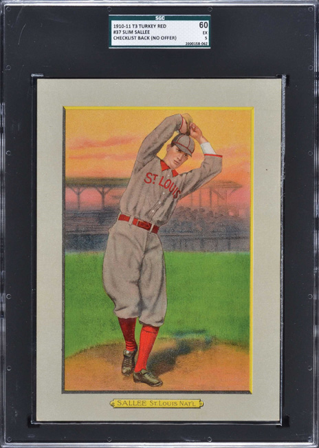1911 T3 Turkey Red #37 Slim Sallee SGC EX 60 - Rare Checklist (No Offer ...