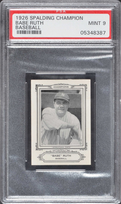 1926 Spalding Champions Babe Ruth PSA MINT 9 - Highest Graded! | REA ...